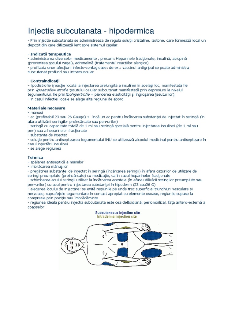 Injectia Subcutanata | PDF