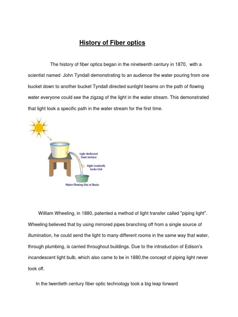 History of Fiber Optics Development | PDF | Optical Fiber | Refractive ...