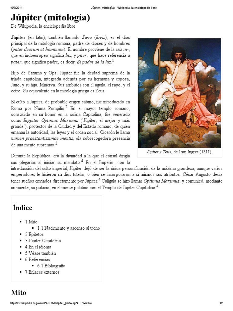 Júpiter (Mitología) - Wikipedia, La Enciclopedia Libre | Júpiter ...