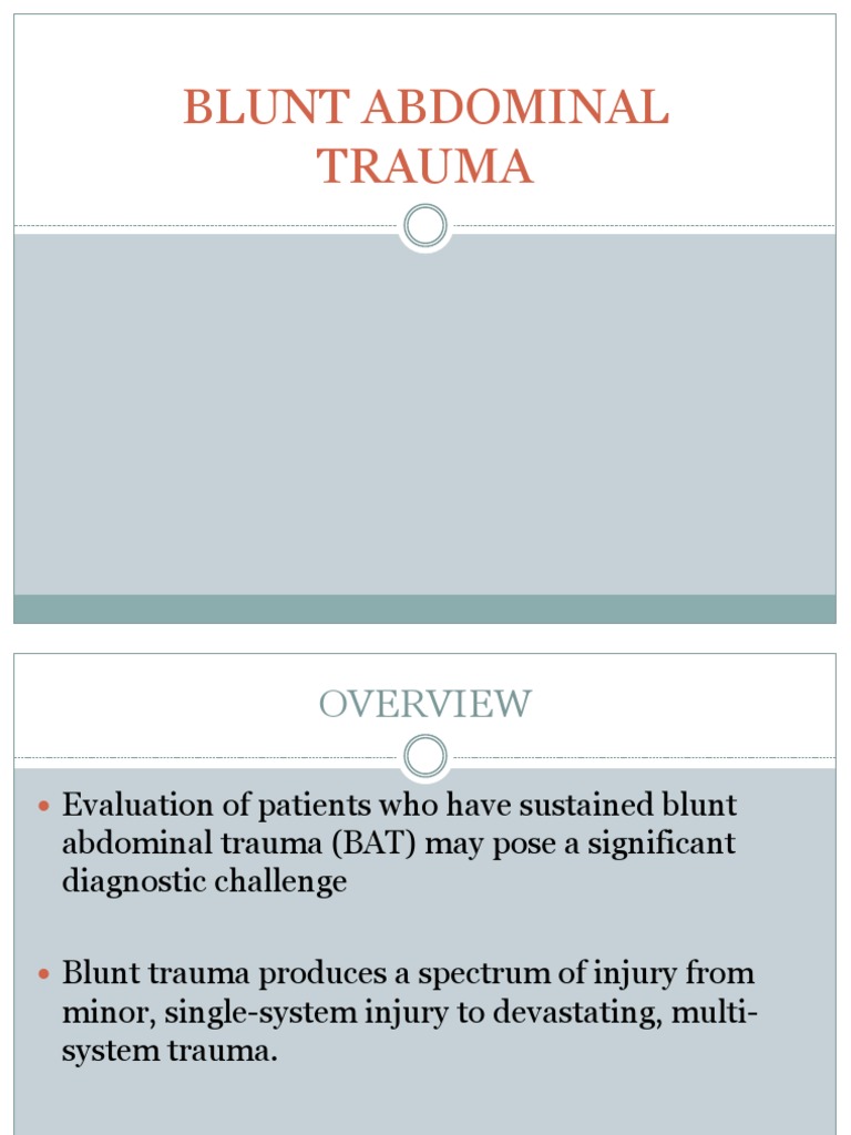 Blunt Abdominal Trauma | PDF | Major Trauma | Ct Scan