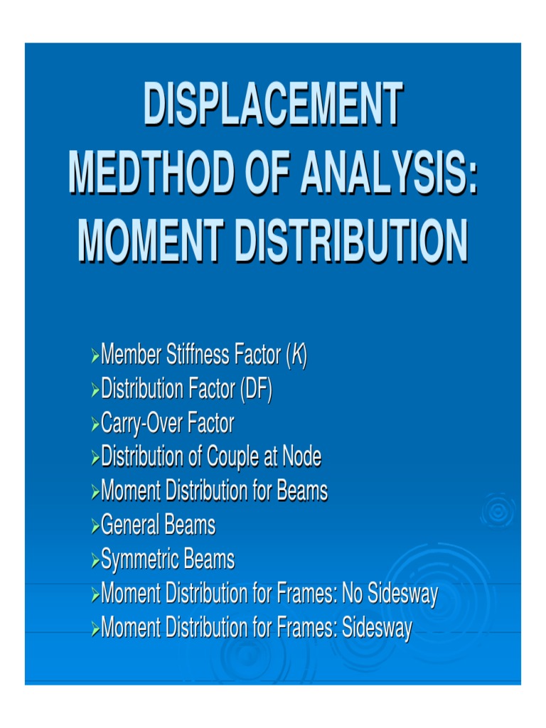 The Moment Distribution Method | PDF | Mechanics | Physics