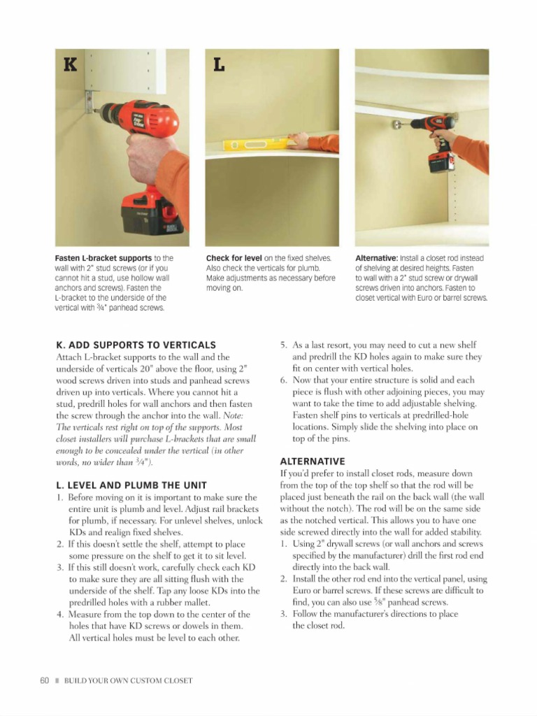 Fasten L-Bracket Supports To The Check For Level On The Alternative: Install A | Download Free ...