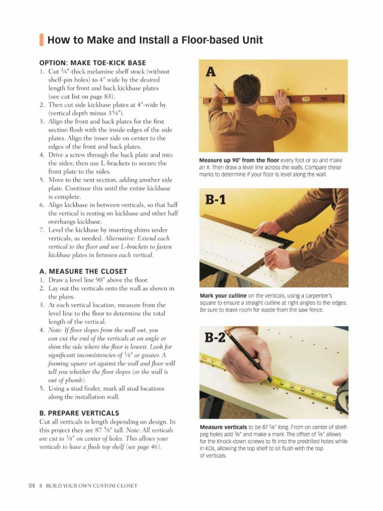 How To Make and Install A Floor-Based Unit: Option: Make Toe-Kick Base ...