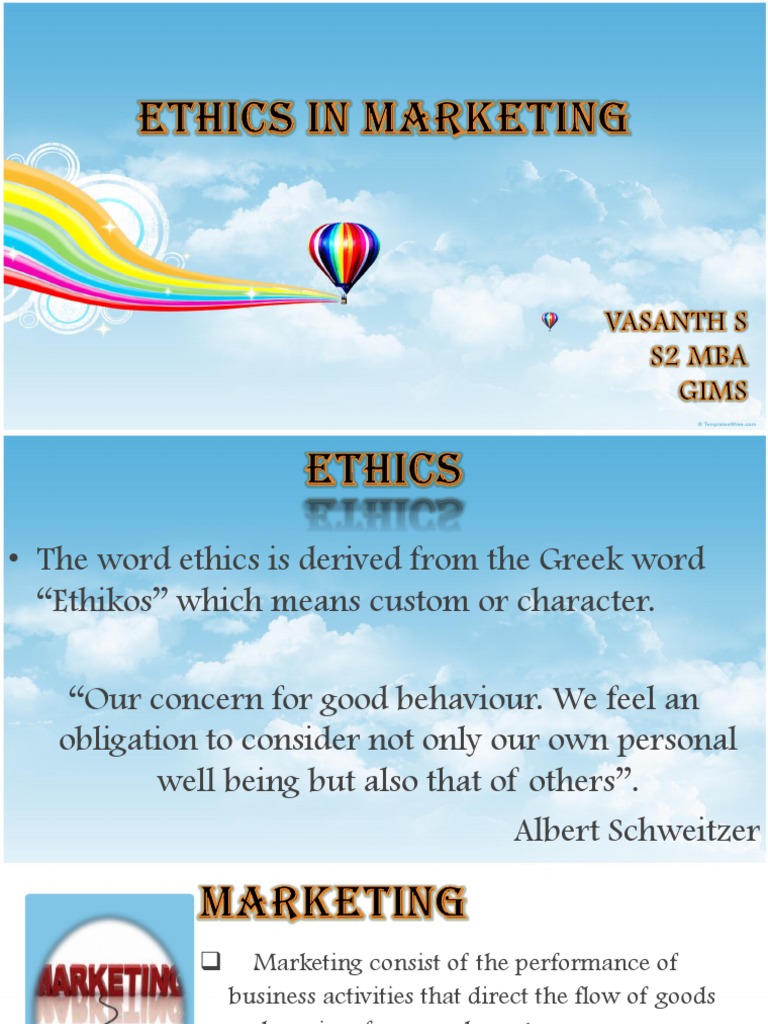 Ethics in Marketing . | PDF | Sales | Marketing