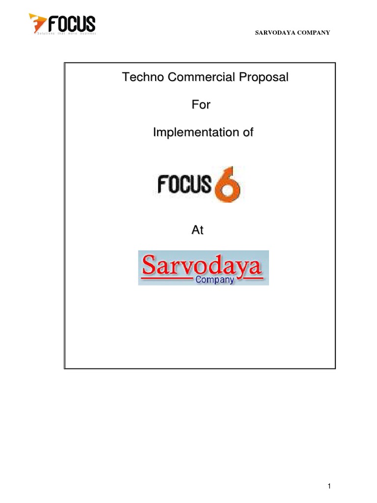 Techno Commercial Proposal For Sarvodaya | PDF | Business Process ...