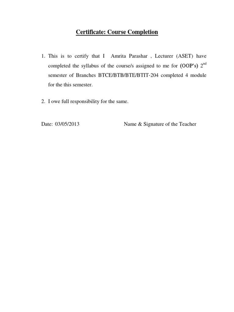 Course Completion Certificate | PDF