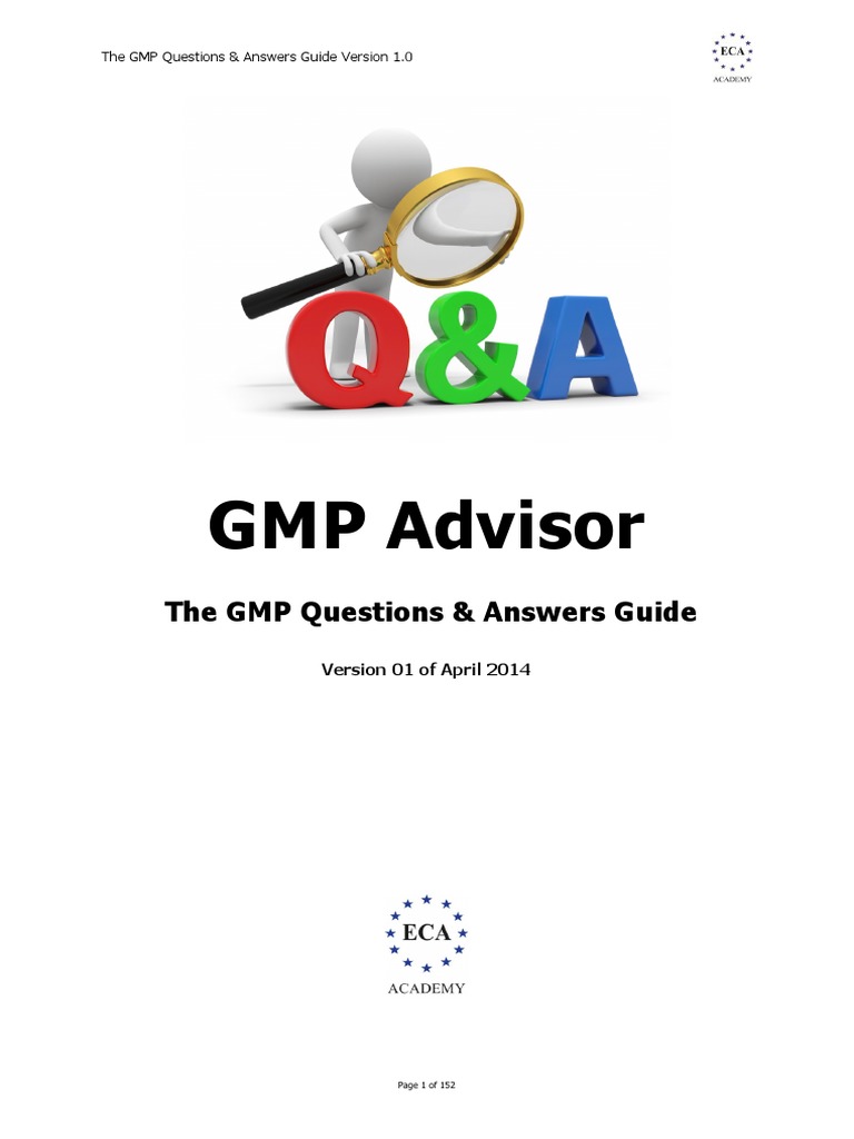 2014 05 21 GMP Question and Answer Guide | PDF | Verification And ...