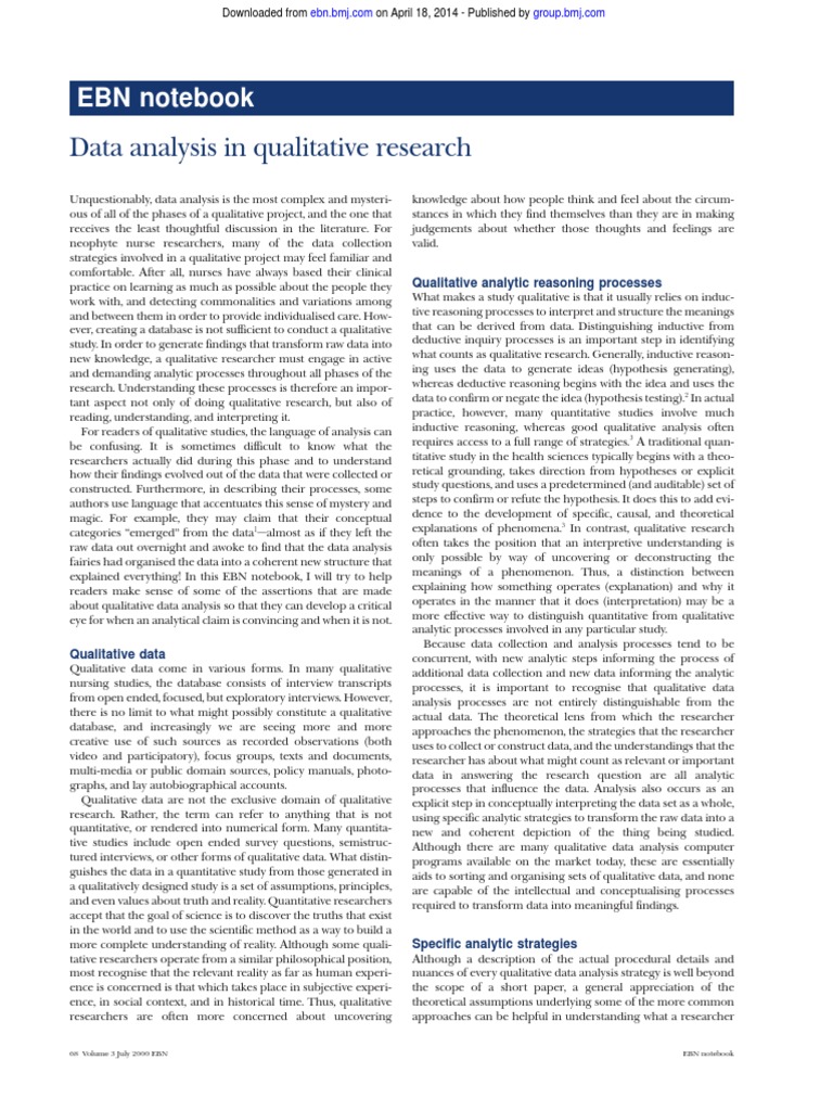 Data Analysis in Qualitative Research | PDF | Qualitative Research ...