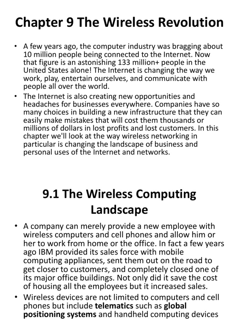 Chapter 9 The Wireless Revolution | PDF | Radio Frequency ...