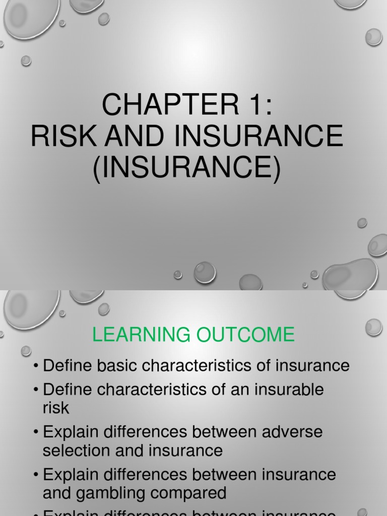 Chapter 1 - Risk and Insurance - Insurance | PDF | Insurance | Risk