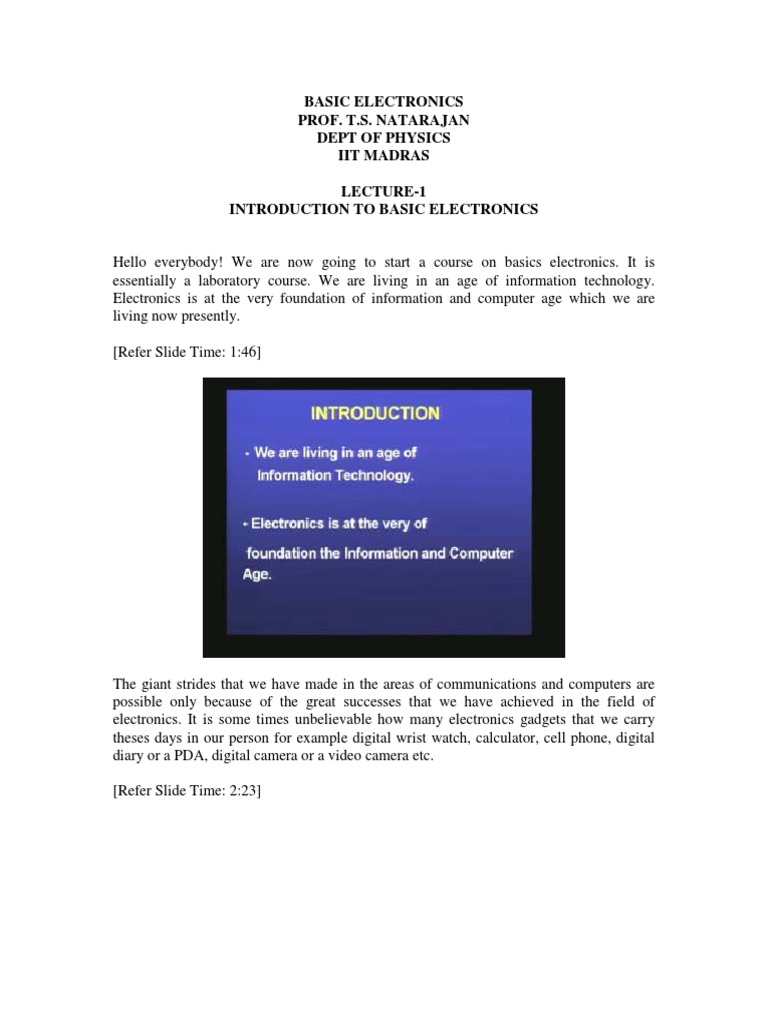 Introduction To Basic Electronics | PDF | Passivity (Engineering) | Transistor