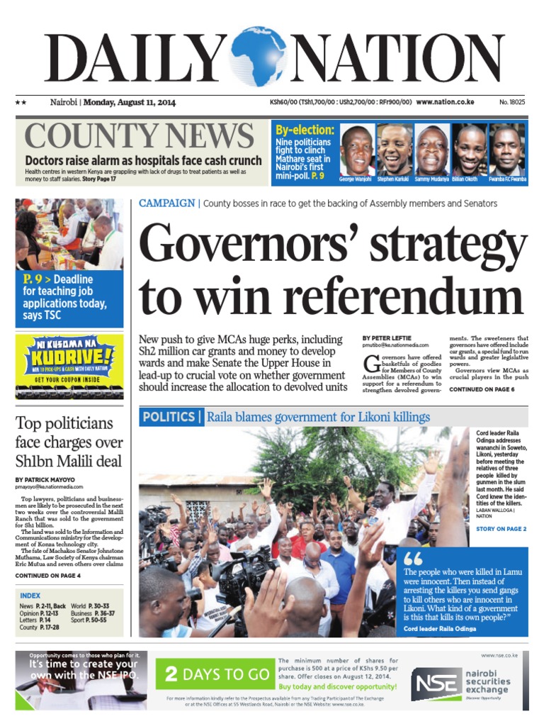 Daily Nation August 11th 2014 | Educational Technology | Kenya