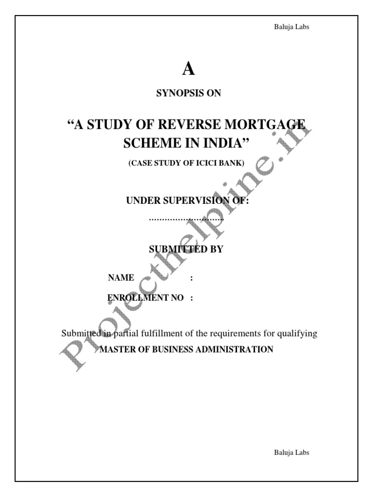 Finance Synopsis Sample | PDF | Mortgage Loan | Banks