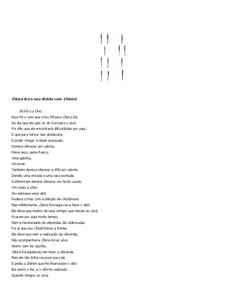 Òtúrá Ìká e Sua Dívida Com Elénìnì | PDF