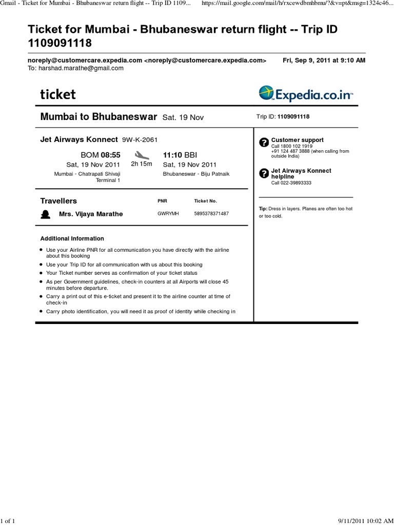 01 - Mummy Ticket Mumbai-Bbs | PDF