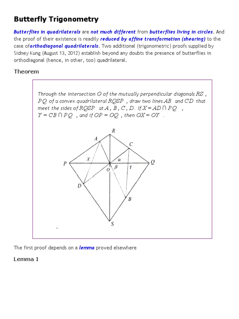Butterfly Trigonometry | PDF | Trigonometric Functions | Sine