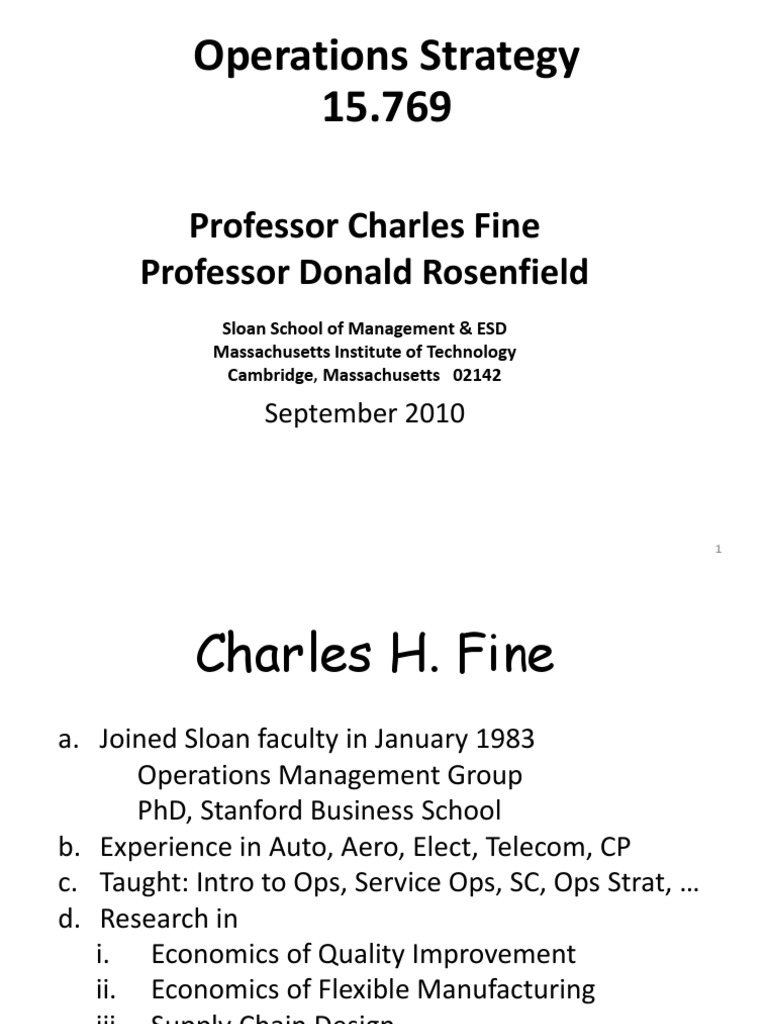 MIT Operations Strategy Course Overview | PDF | Strategic Management ...