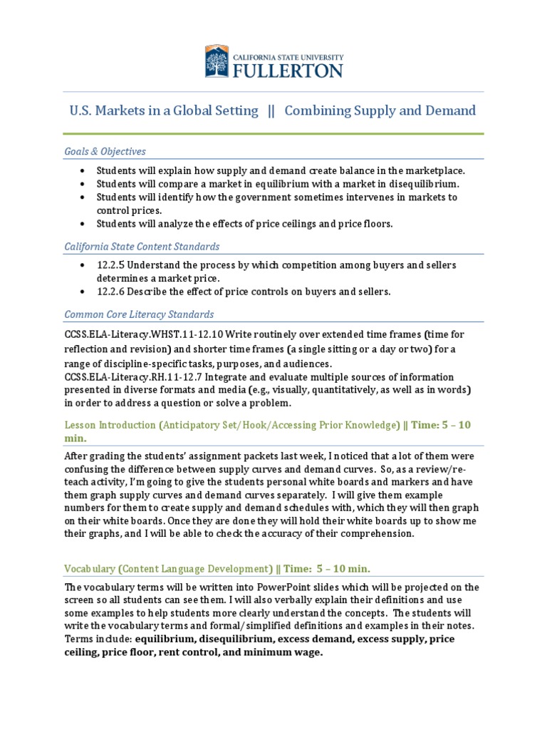 Combining Supply and Demand in Economics | PDF | Economic Equilibrium ...