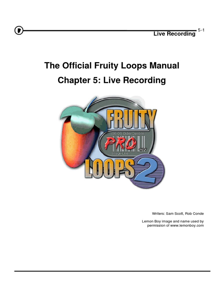 The Official Fruity Loops Manual Chapter 5: Live Recording | PDF ...