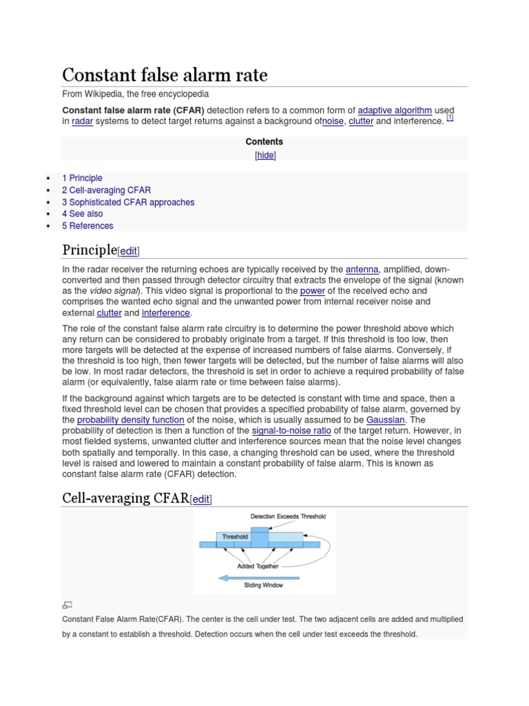 Constant False Alarm Rate | PDF | Radio Technology | Applied Mathematics