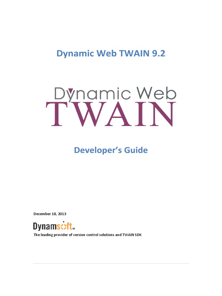 Dynamic Web TWAIN 9 Developer's Guide | PDF | Hypertext Transfer ...