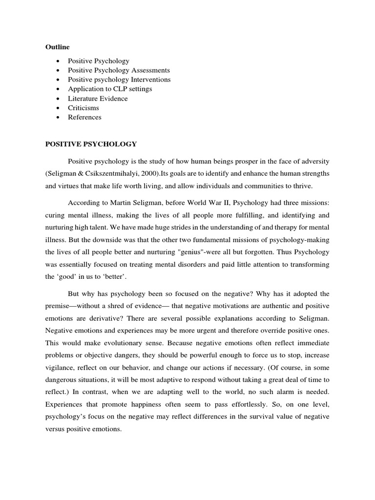 Positive Psychology Techniques | PDF | Positive Psychology | Psychotherapy