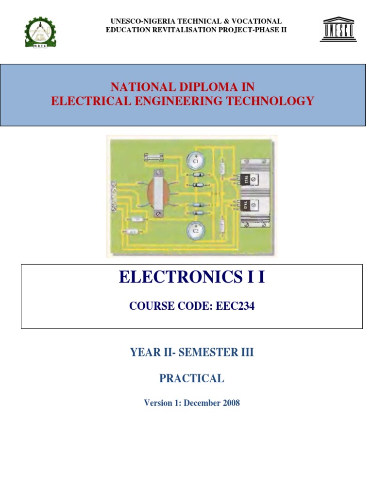 EEC 234 Electronics 2 Practical | PDF | Amplifier | Experiment