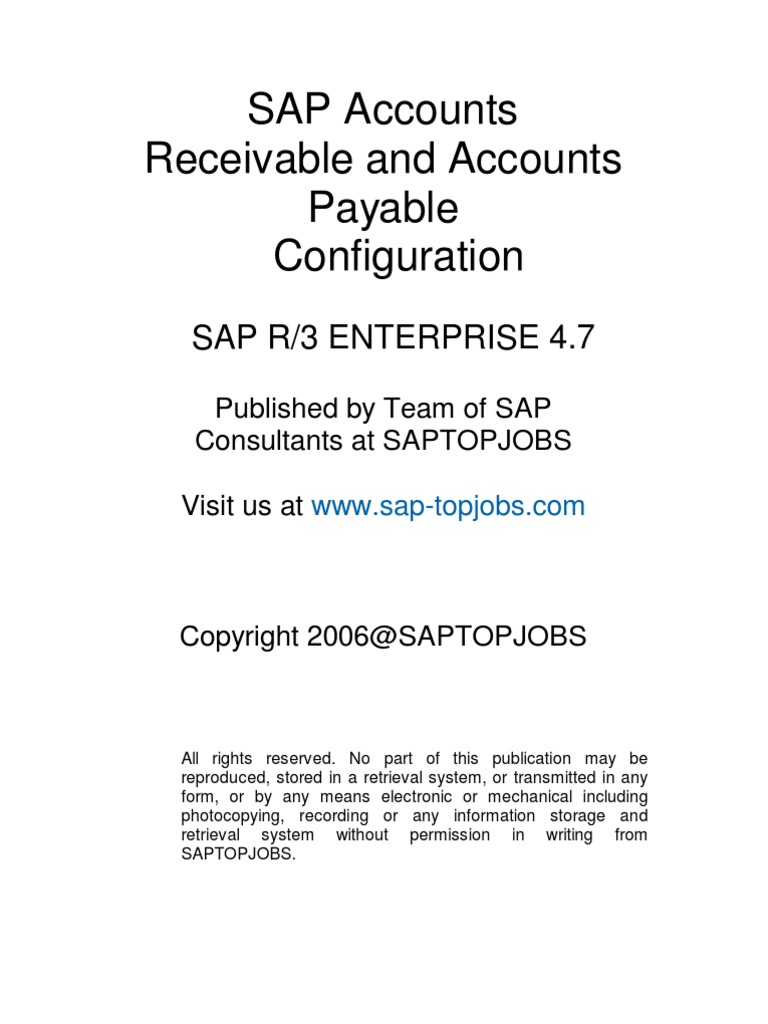 SAP Accounts Receivable and Accounts Payable Configuration | PDF ...