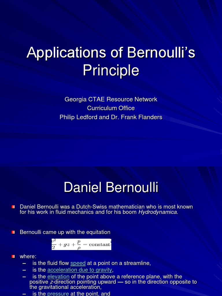 Applications of Bernoullis Principle | PDF | Lift (Force) | Wing