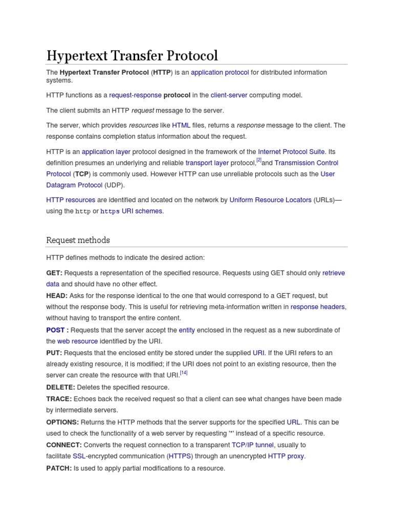 Hypertext Transfer Protocol: Request Methods | PDF | Hypertext Transfer Protocol | Web Server