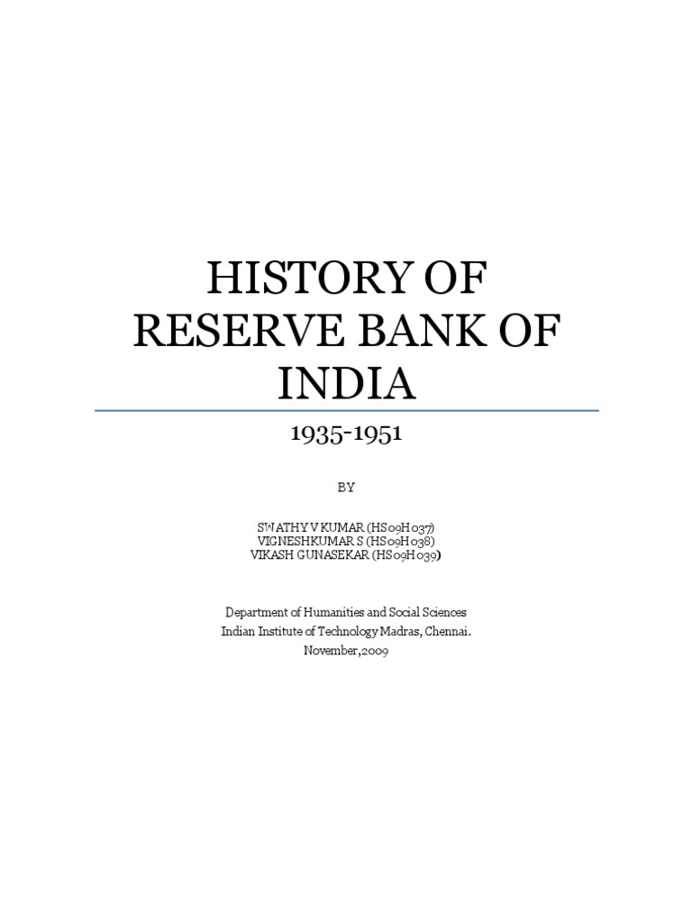 RBI History: 1935-1951 Overview | PDF | Open Market Operation | Central ...