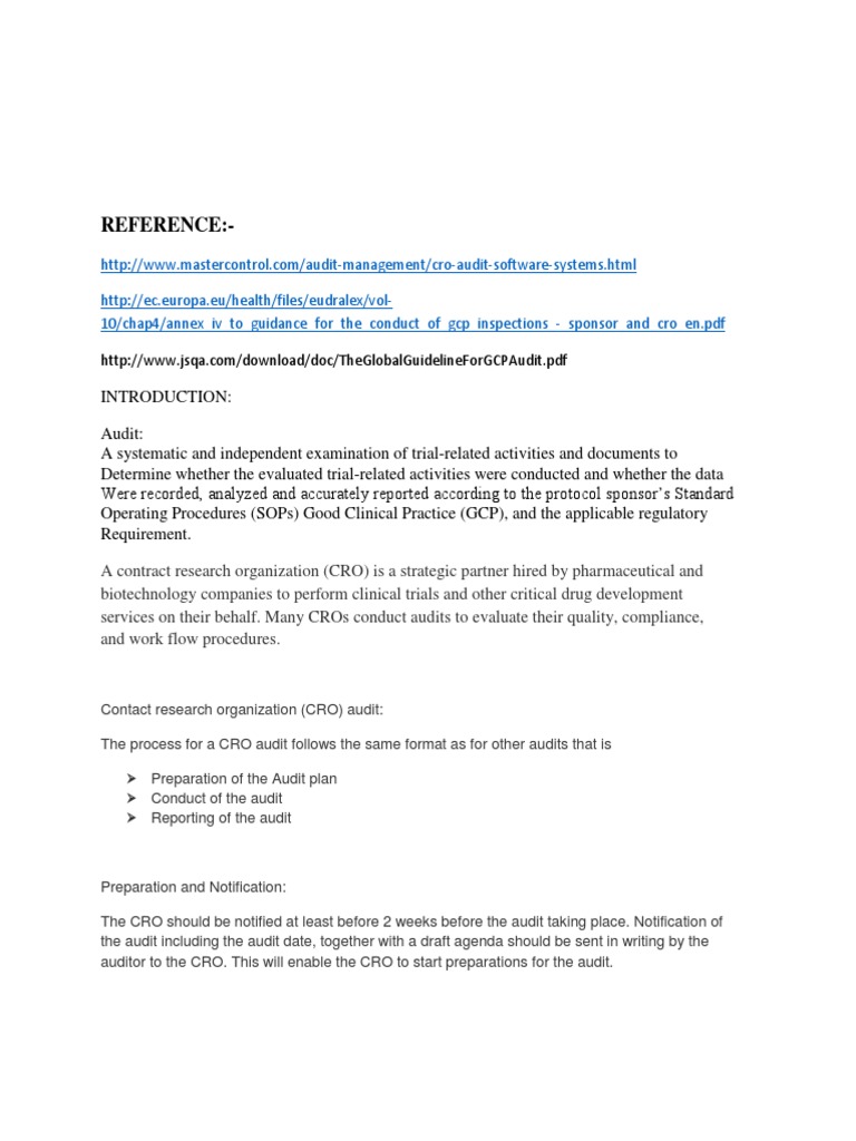 New Cro Audit Form | Download Free PDF | Clinical Trial | Audit