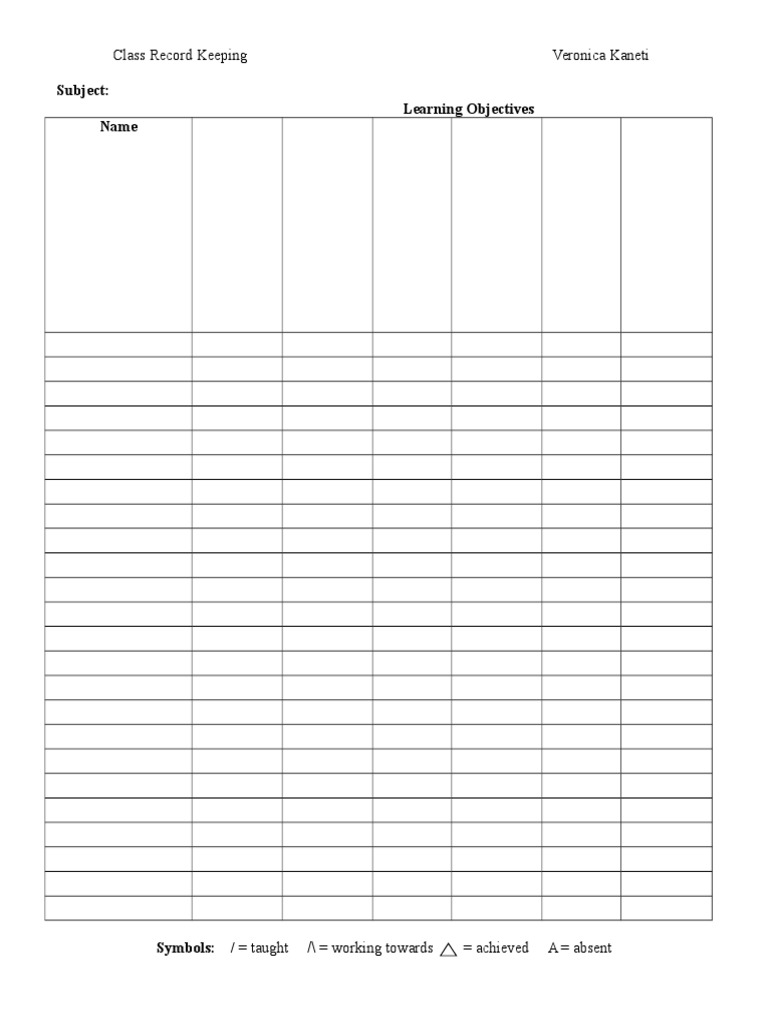 Class Record Keeping Guide | PDF