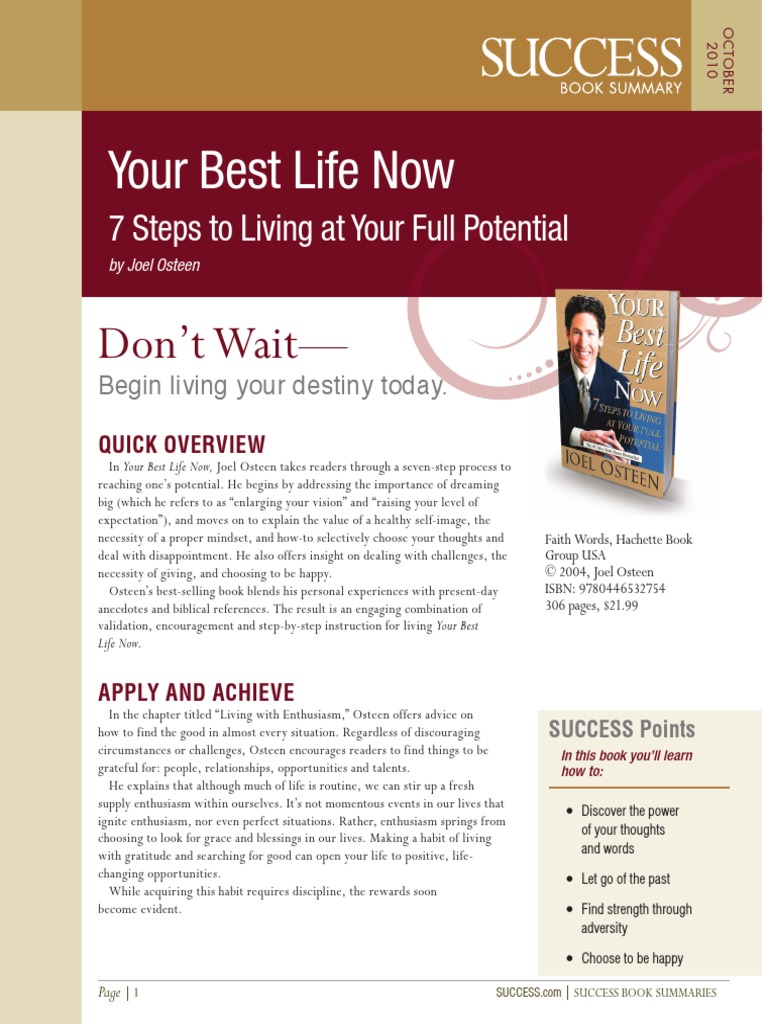 Your Best Life Now | PDF