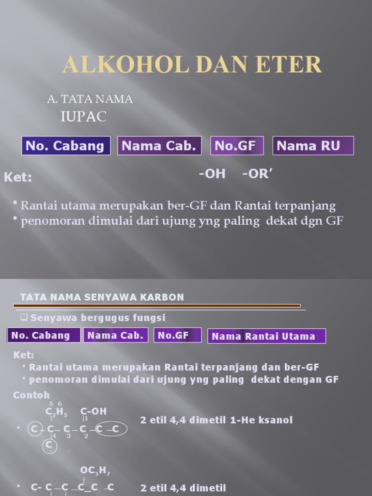 Alkohol Dan Eter | PDF