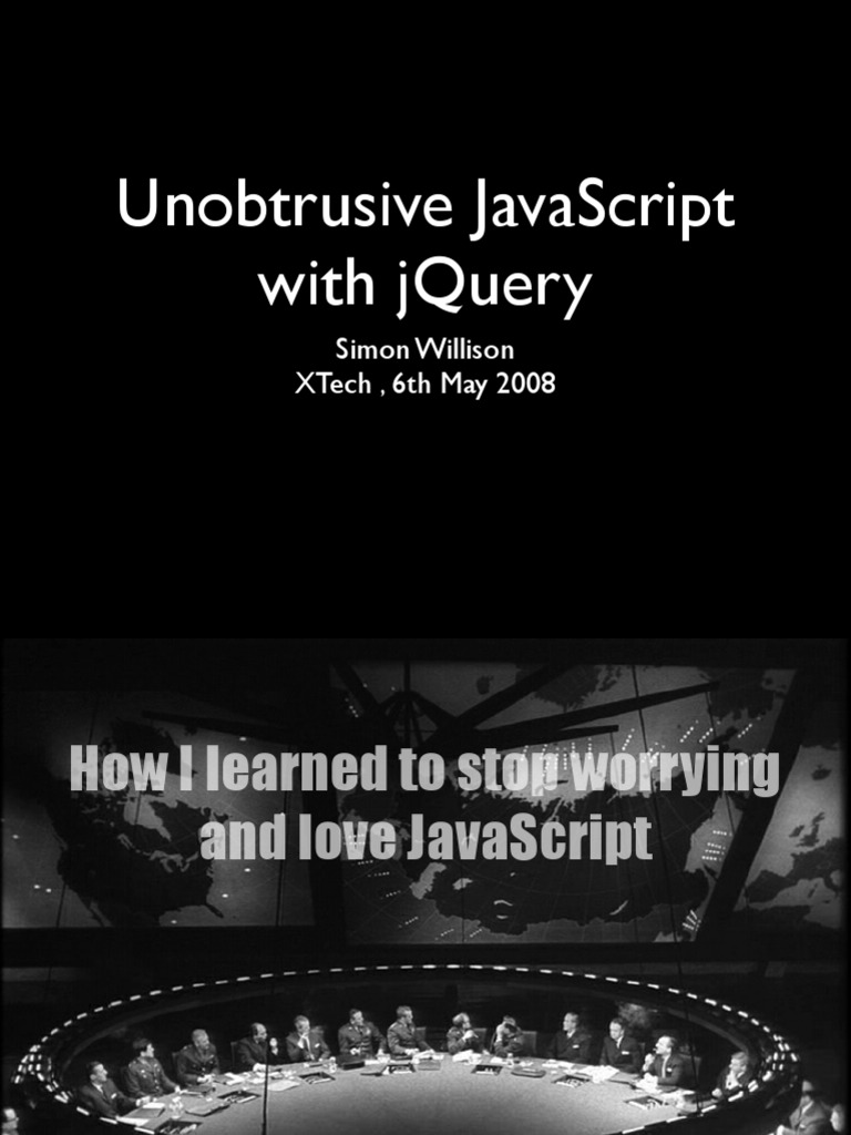 Unobtrusive Javascript With Jquery Pdf J Query Java Script