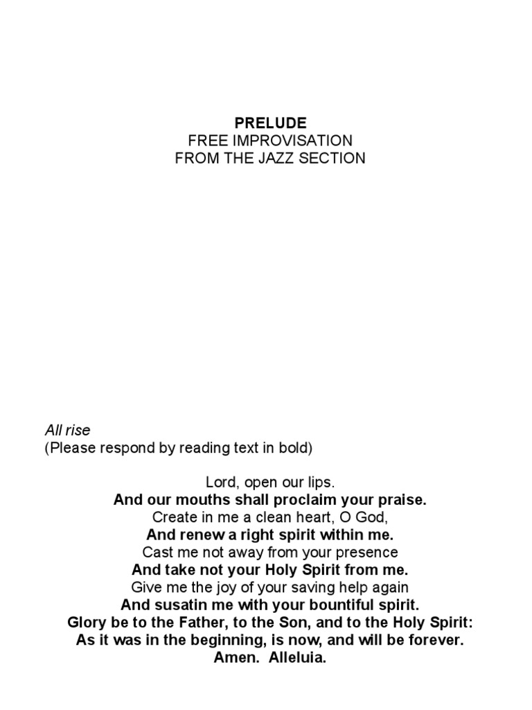 A Call to Worship: Songs of Praise, Prayer, and Reflection | PDF ...