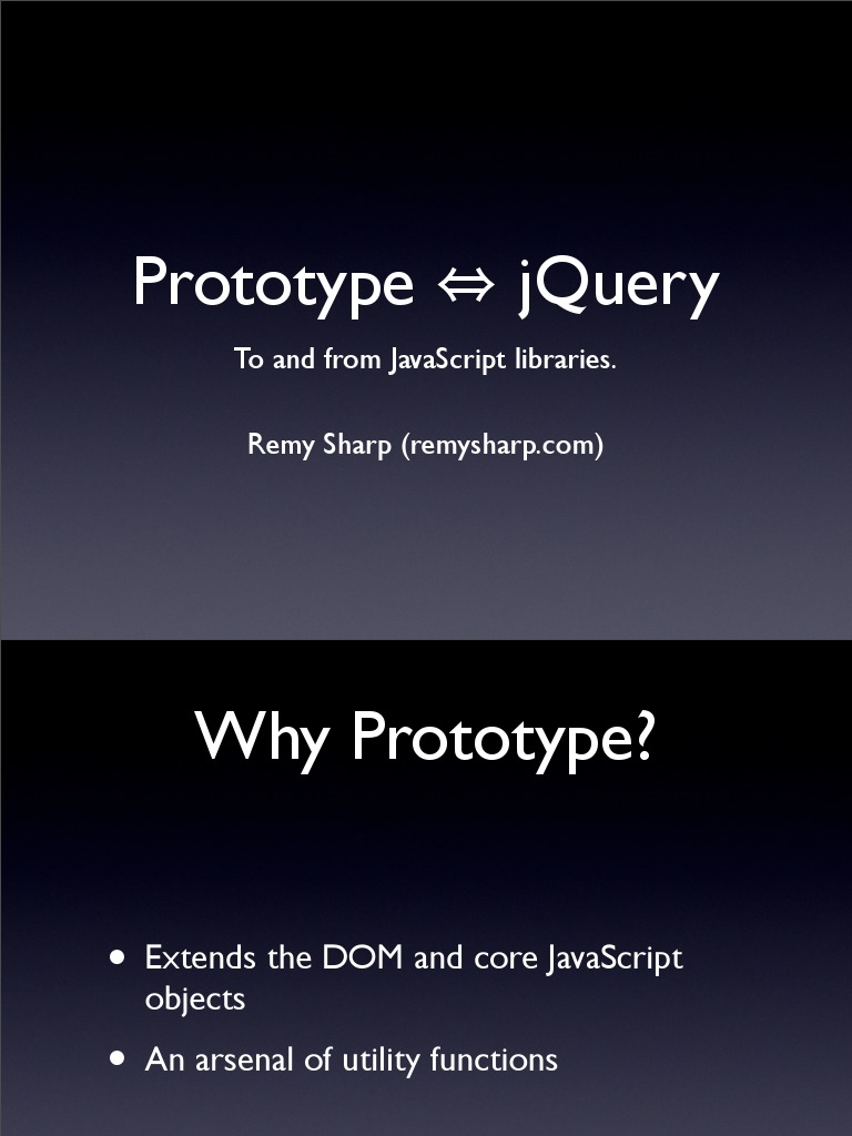 Prototype Jquery: To and From Javascript Libraries | PDF | J Query | Ajax (Programming)