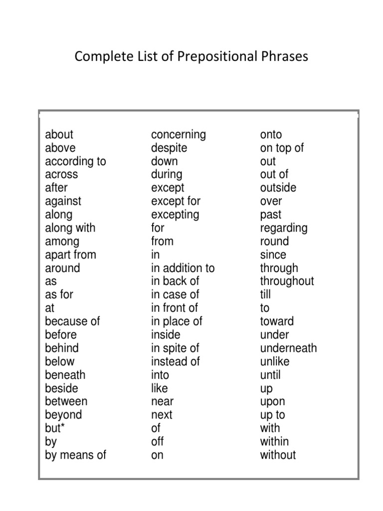 Prepositional Phrases | PDF