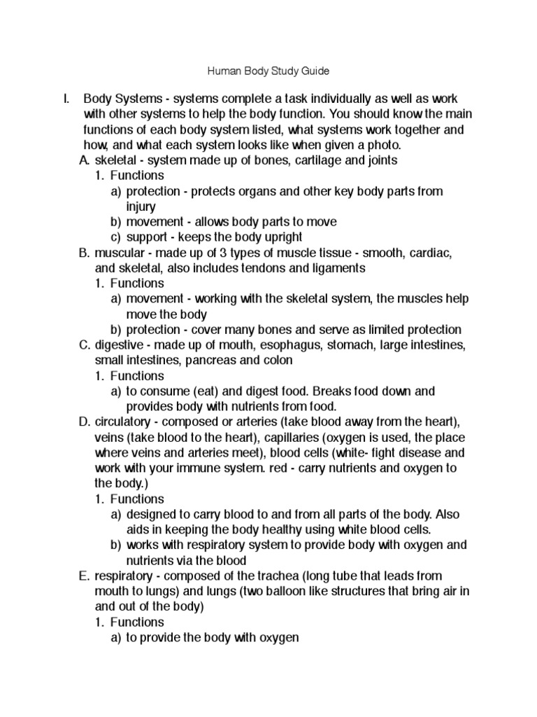 Human Body Review | PDF | Cell (Biology) | Human Body