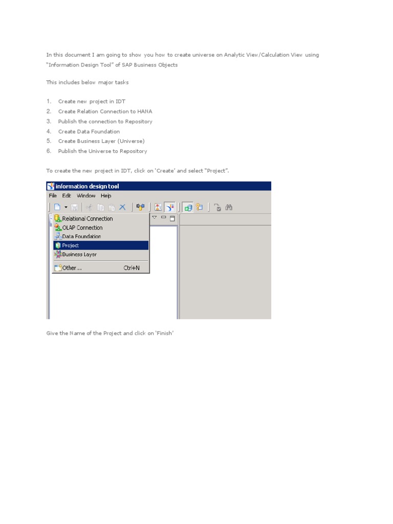A Step-by-Step Guide to Creating a Universe in SAP BusinessObjects using Information Design Tool ...