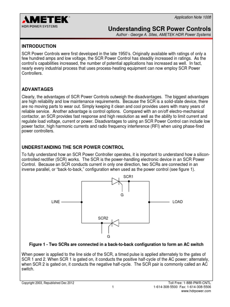 APP1008 - Understanding SCR Power Controllers | PDF | Electrical ...