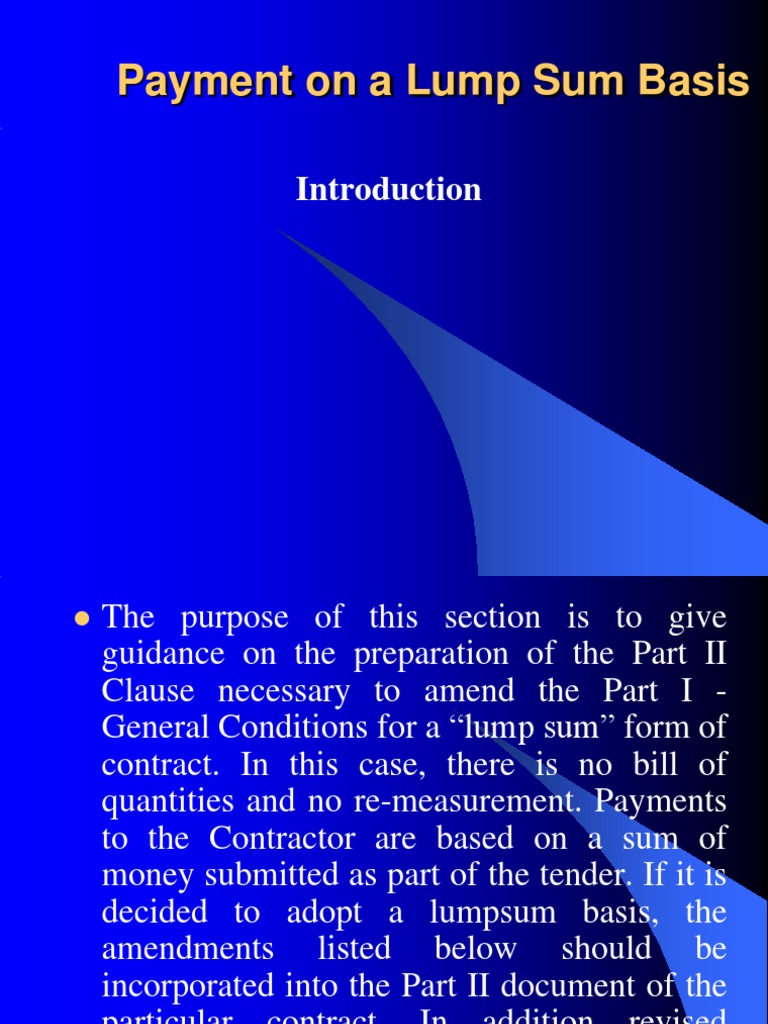 Guidance on Lump Sum Contracts | PDF | General Contractor | Government
