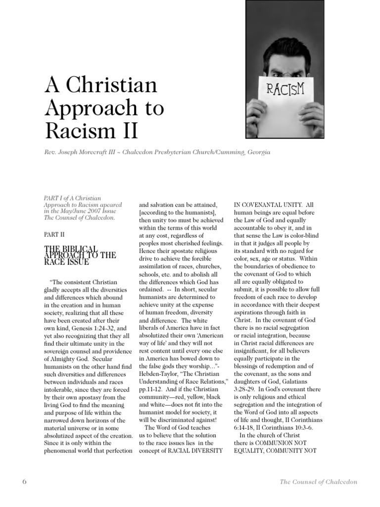 2007 Issue 6 - A Christian Approach To Racism Part 2 - Counsel of ...