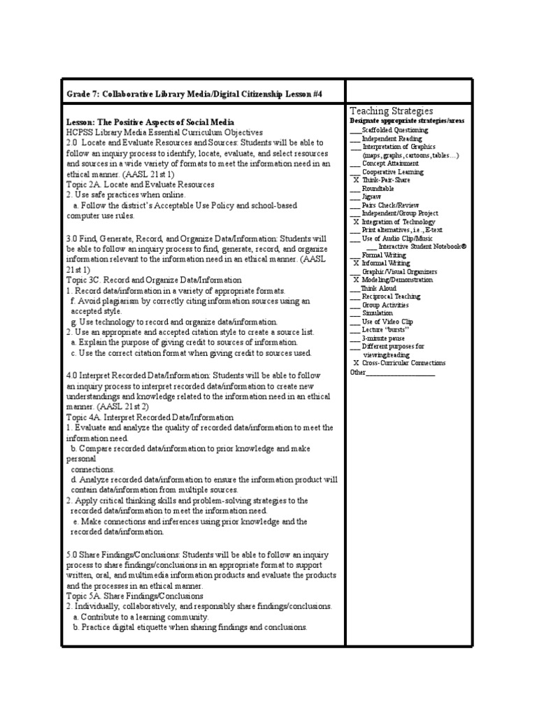 GR 7 Digital Citizenship Lesson 4 | PDF | Data | Information