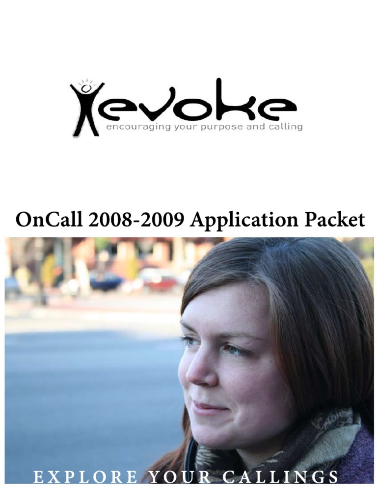 Oncal L 2008-2009 Appl I Cat I On Packet: Explore Your Callings | PDF