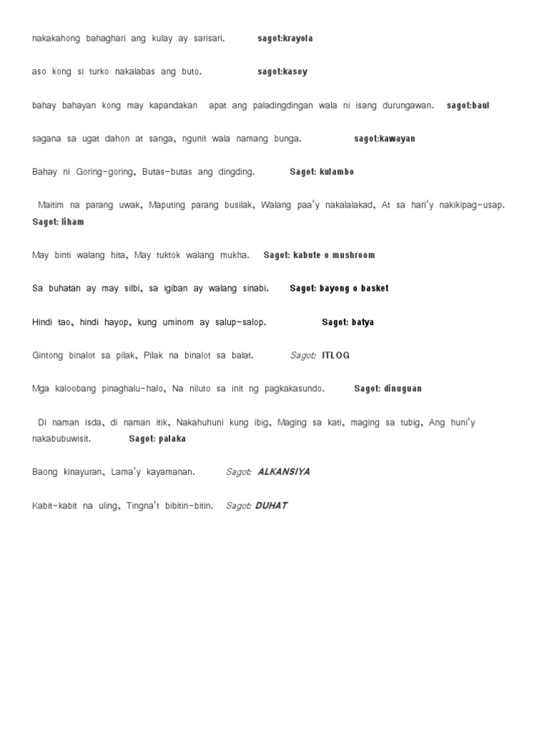 Bugtong | PDF