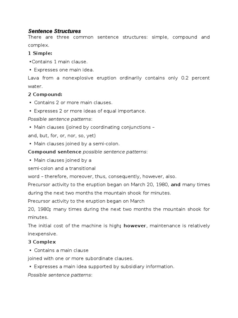 Sentence Structures | PDF