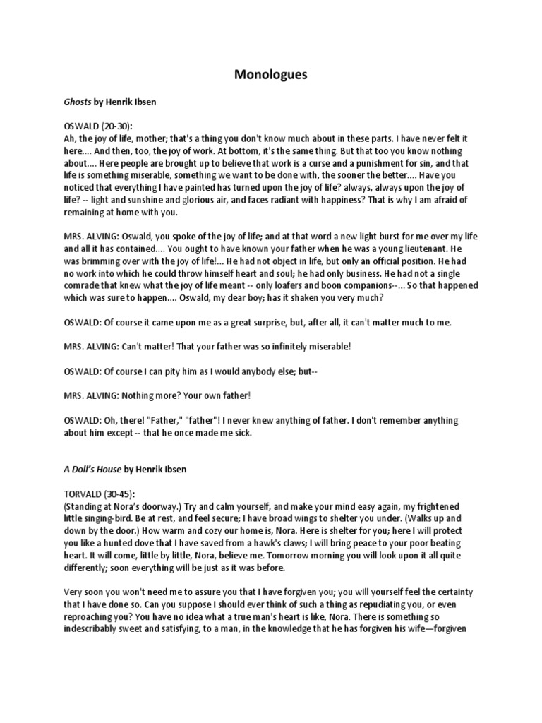 Teen/20s Male Monologues | PDF | Plays