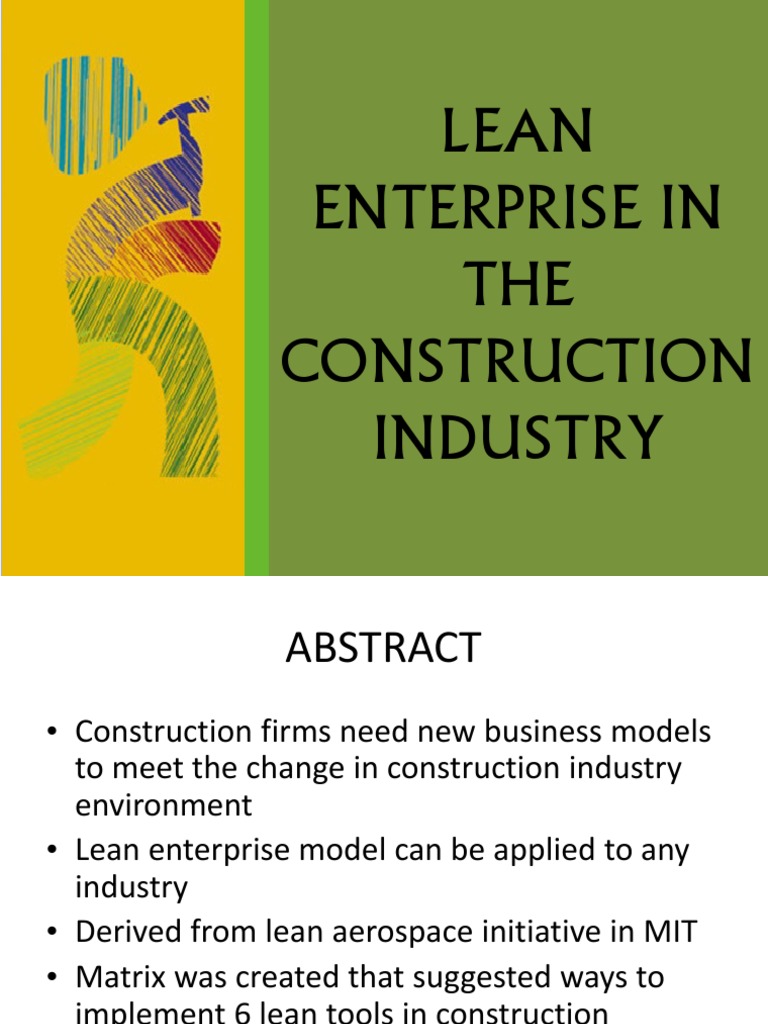 Lean Construction Tools Overview | PDF | Lean Manufacturing | Supply Chain